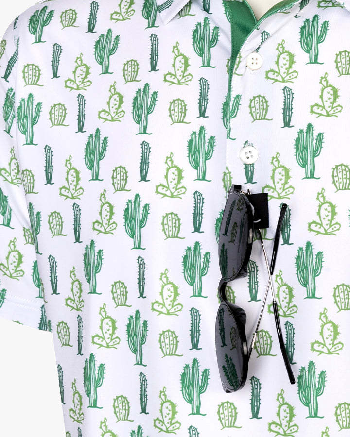Golf Shirts Performance Funny Cactus Polos for Men - Deolax
