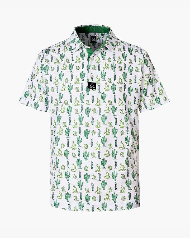 Golf Shirts Performance Funny Cactus Polos for Men - Deolax