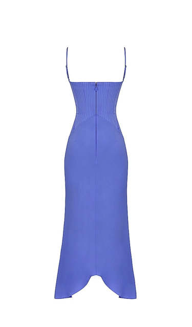 PERIWinKLE Satin Corset Midi Dress