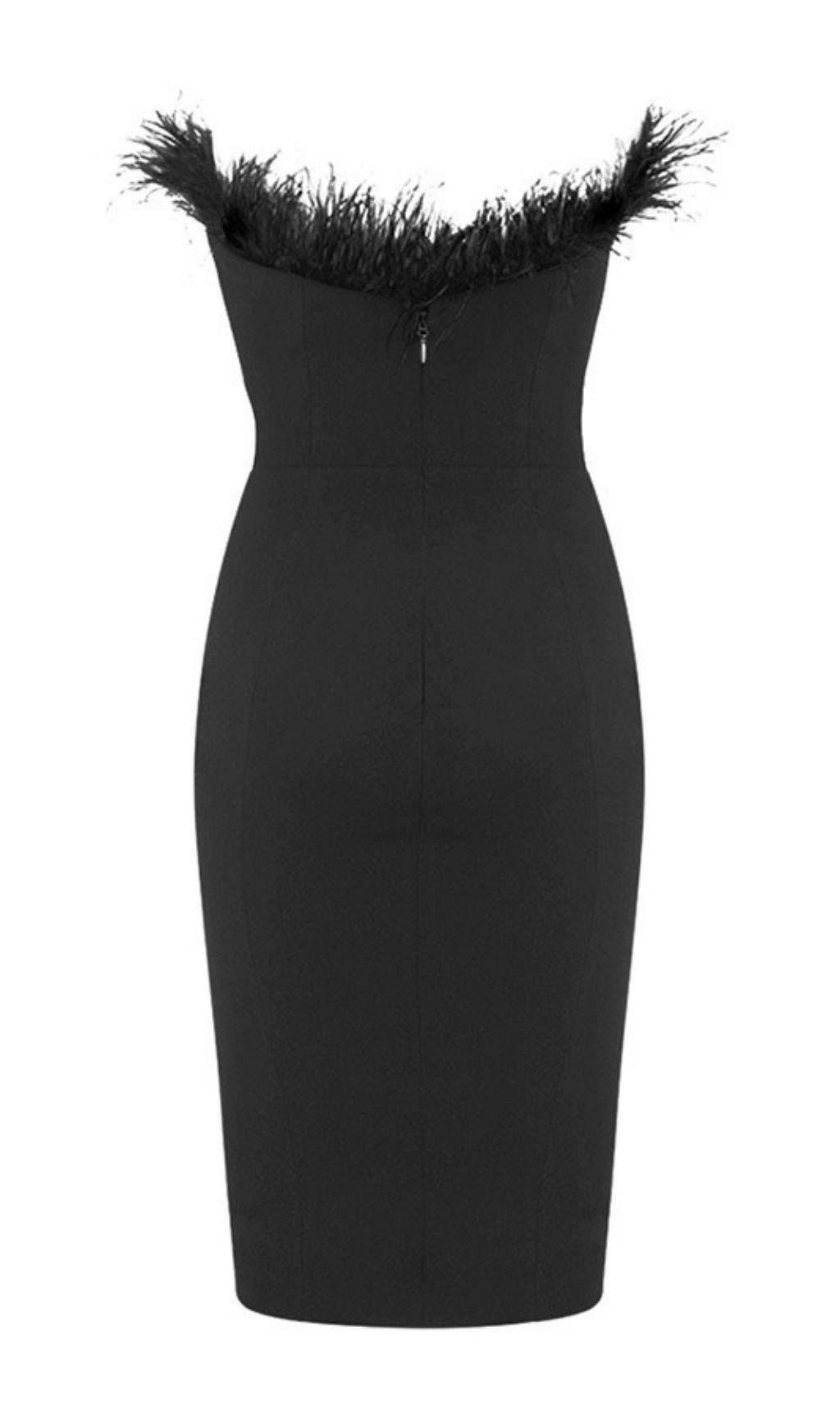 Feather Strapless Dress