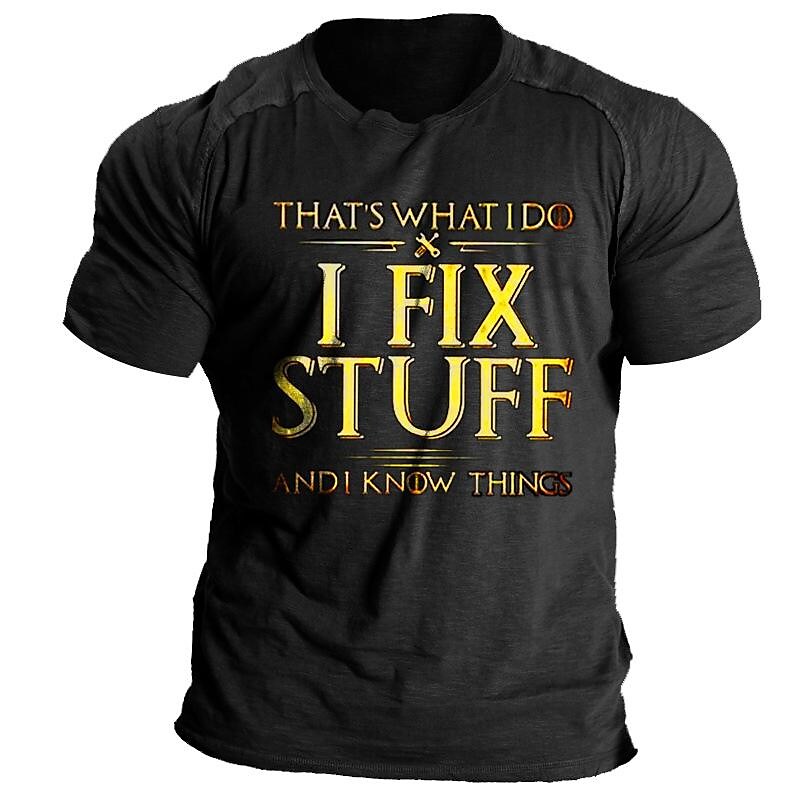 Mens T Shirt Tee Graphic Tee Printing Crew Neck Outdoor Causal Short